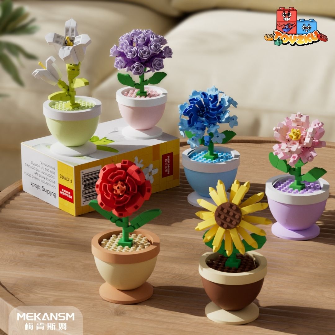 Mekansm Mini Flower Building Blocks Sunflower Bricks Plant Rose Gift ...