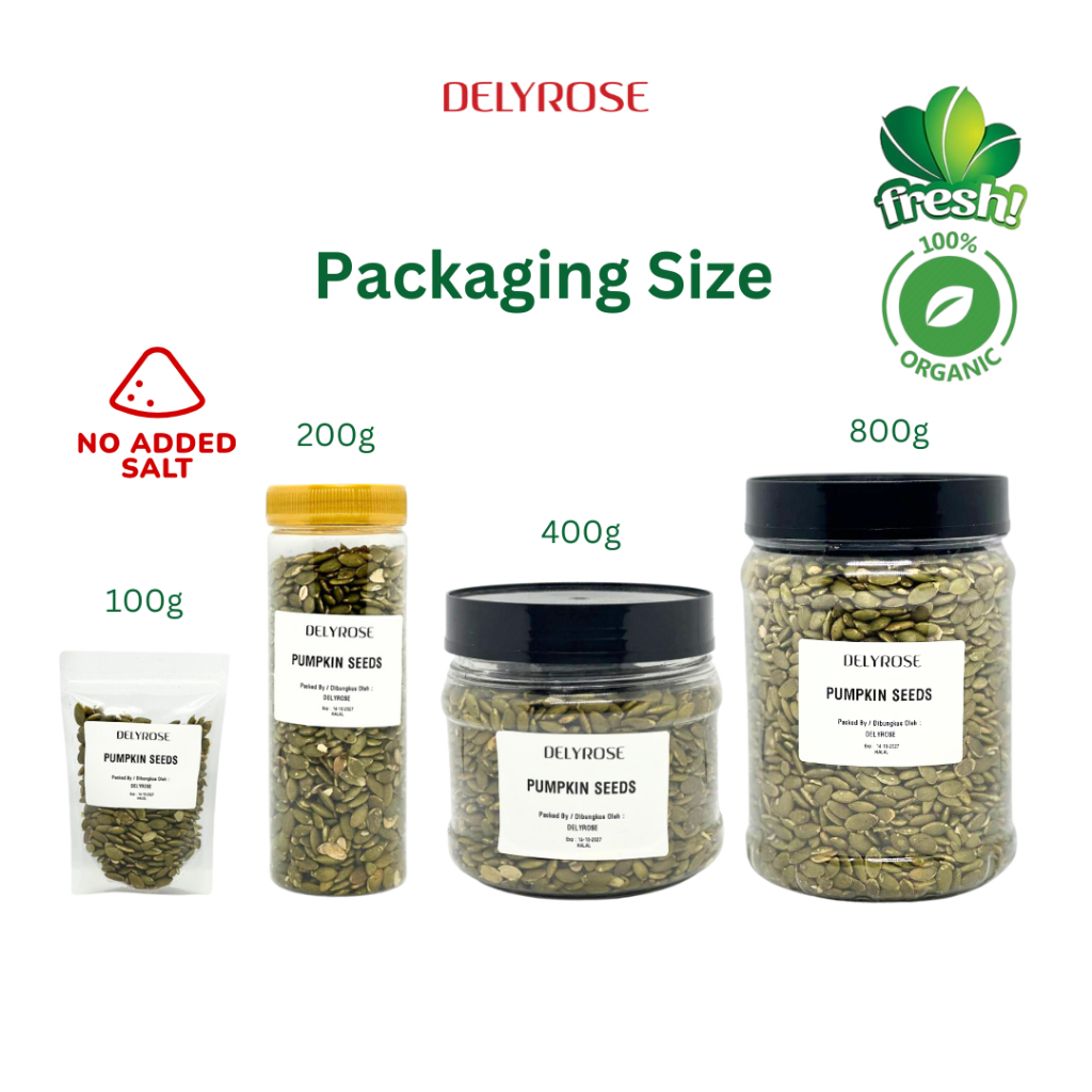 Pumpkin Seed Roasted Halal Biji Labu Panggang Organic Seeds Kuaci Tanpa ...