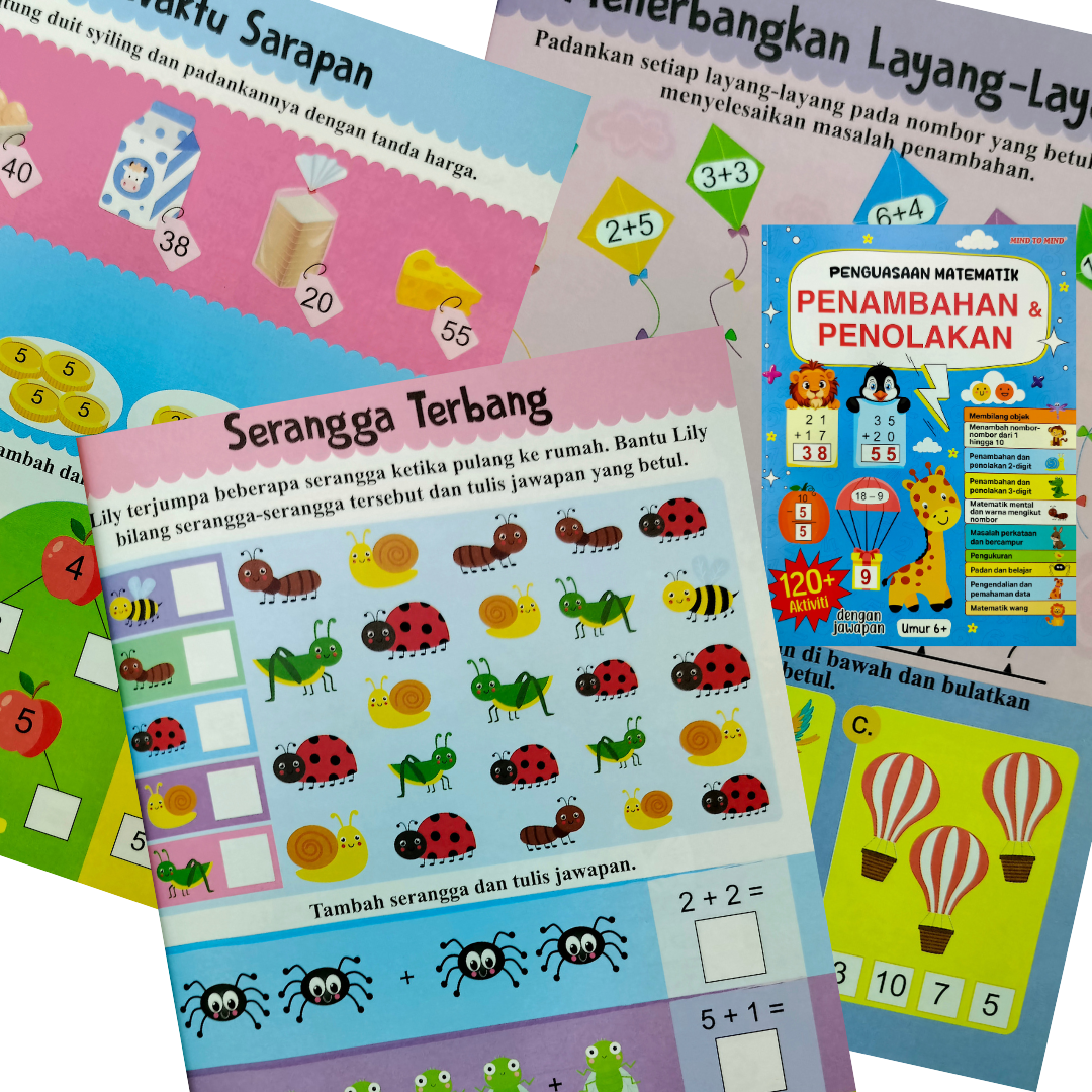 Buku Latihan Matematik Prasekolah Math Activity Book for kindergarten ...