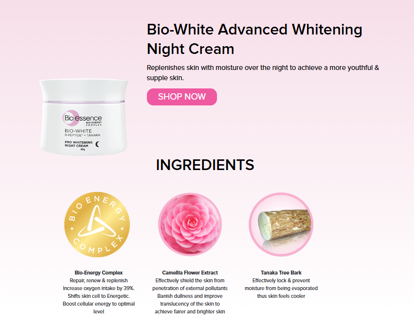 BIO-ESSENCE Bio-White Pro Whitening Night Cream 50g | Shopee Malaysia