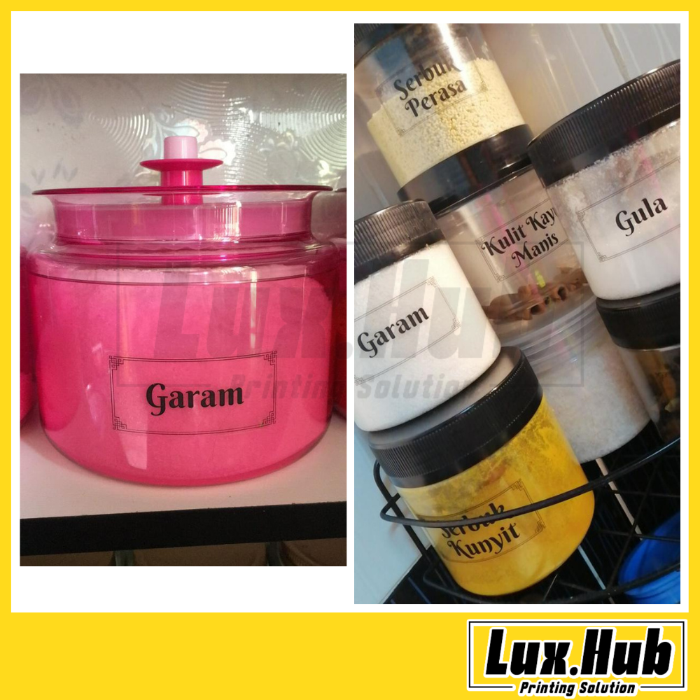 Waterproof Sticker Label Dapur | Transparent Sticker | Label Rempah Pes ...