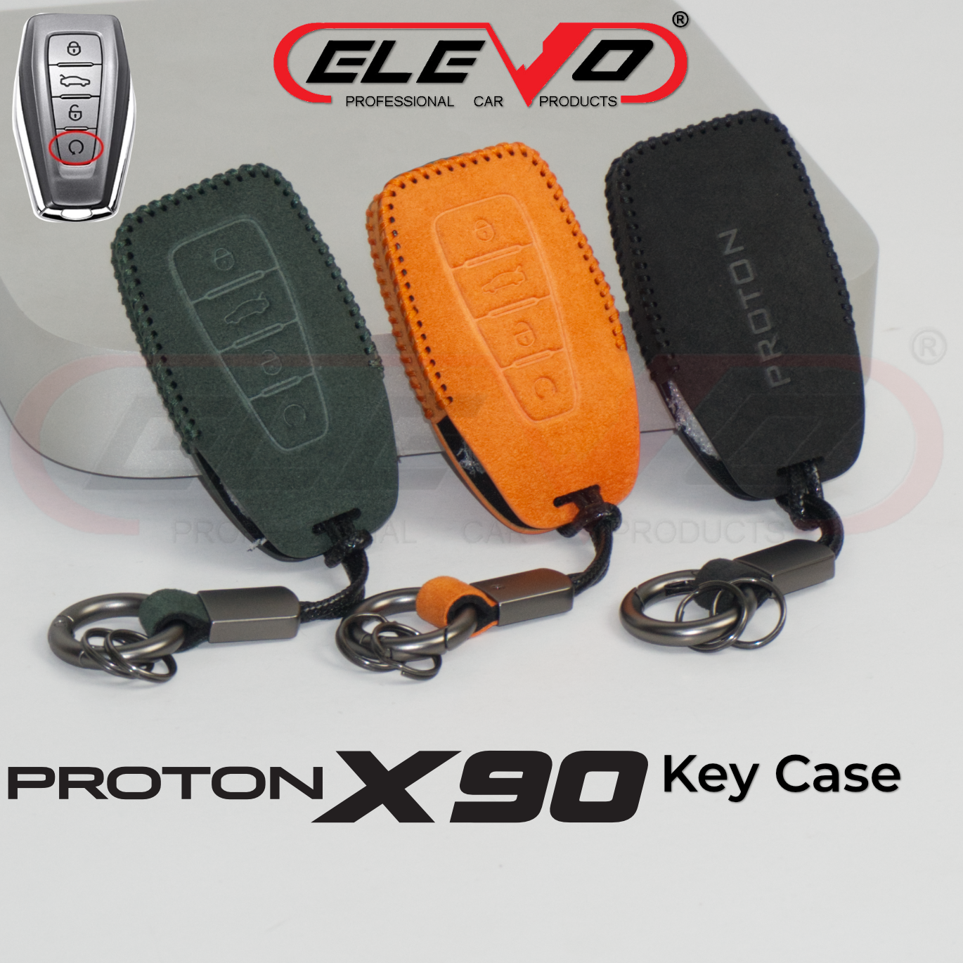 Proton X90 S70 Leather Key Case Key Cover With Key Chains | Shopee Malaysia