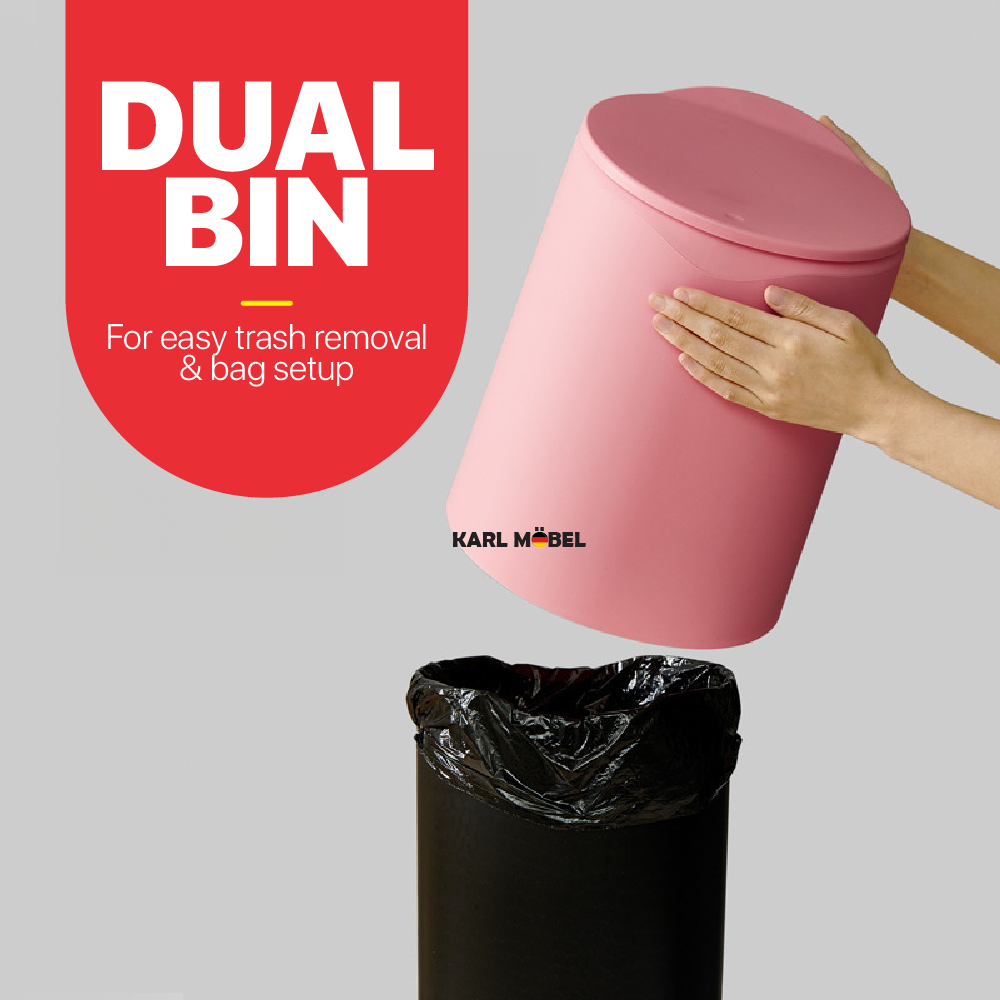 Tong sampah bilik room dustbin office mini 8L 12L Japanese dustbin lid ...