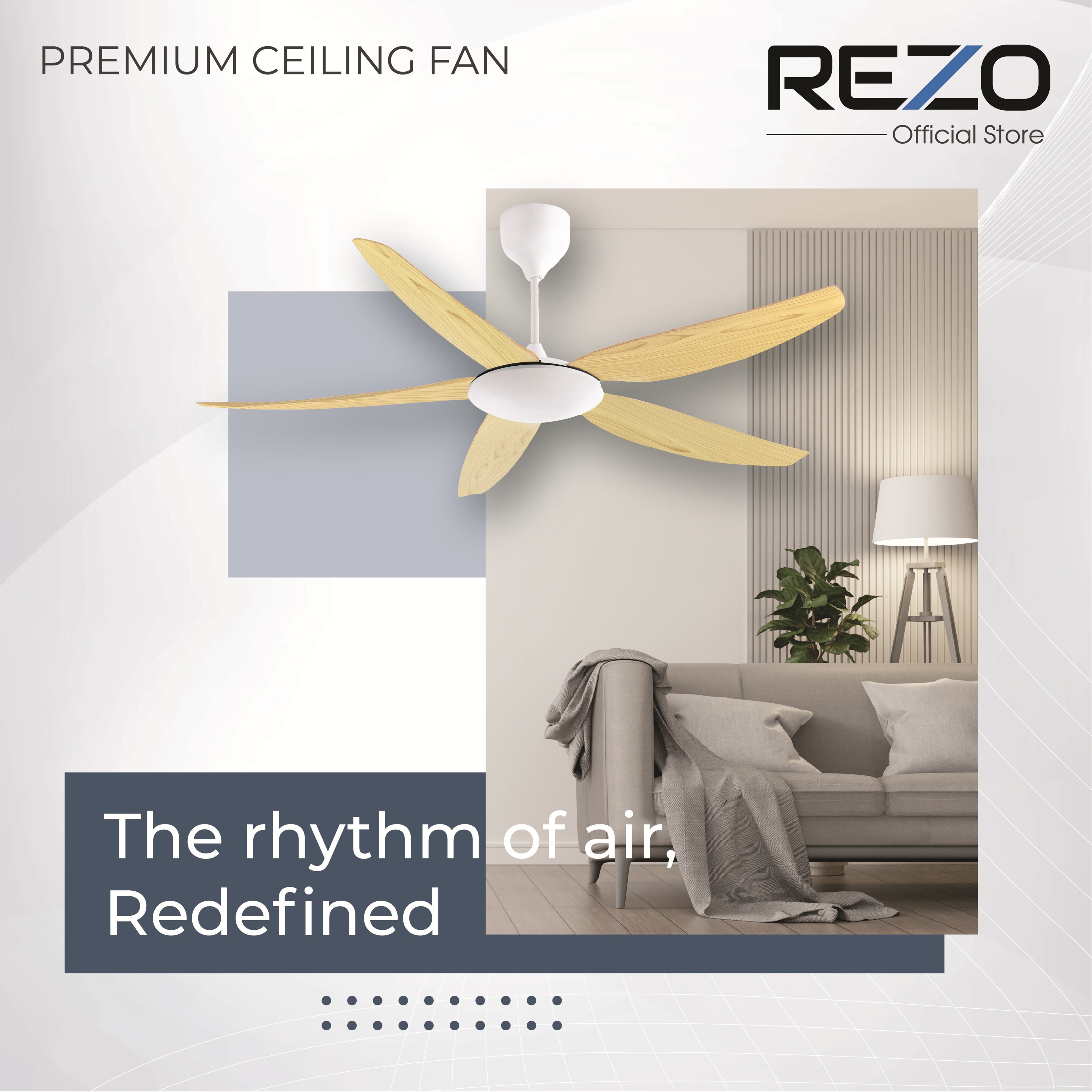 REZO Signature Series 56" 5 Blades DC Motor Ceiling Fan With Remote [ ZETTA 56 ] | Shopee Malaysia