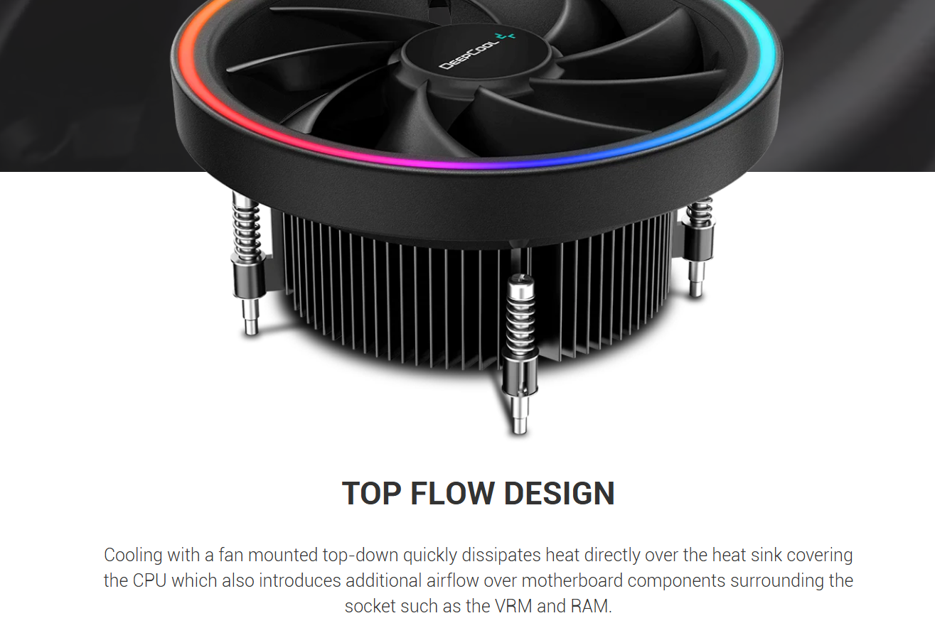 DEEPCOOL UD551 AMD ARGB LOW PROFILE CPU AIR COOLER | AMD AM4 & AM5 ...