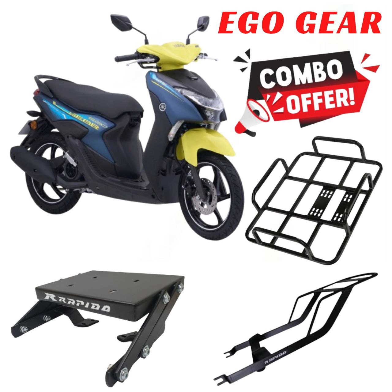(YAMAHA EGO GEAR) Rak Beg Penghantaran Motosikal Bag Rack+RAPIDO ...