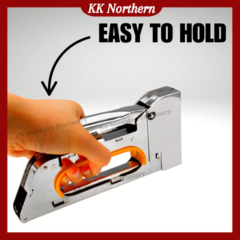 Heavy Duty Staple Gun Tacker Stapler Gun Kayu Kertas 6mm 8mm Paku ...