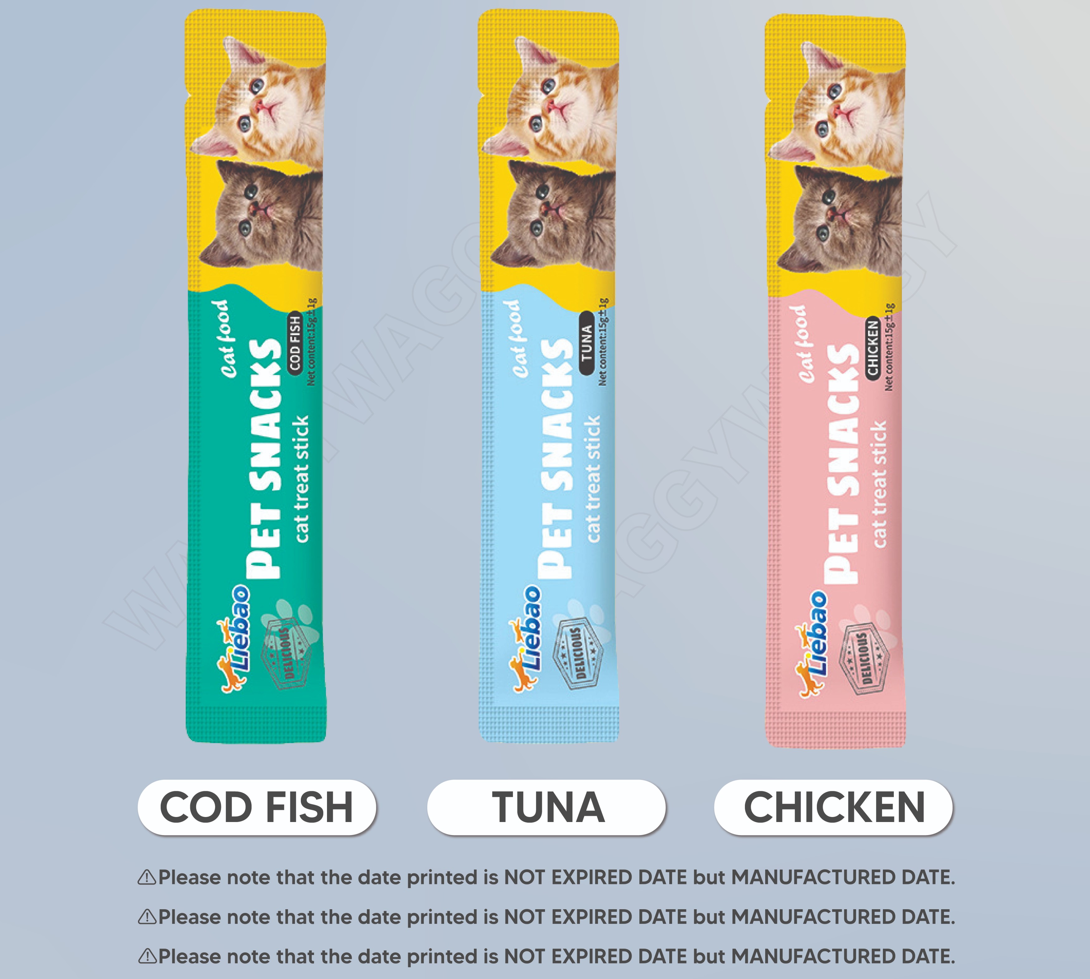 WaggyWaggy Creamy Cat Treat LIEBAO High Vitamin Snacks Stick Food ...