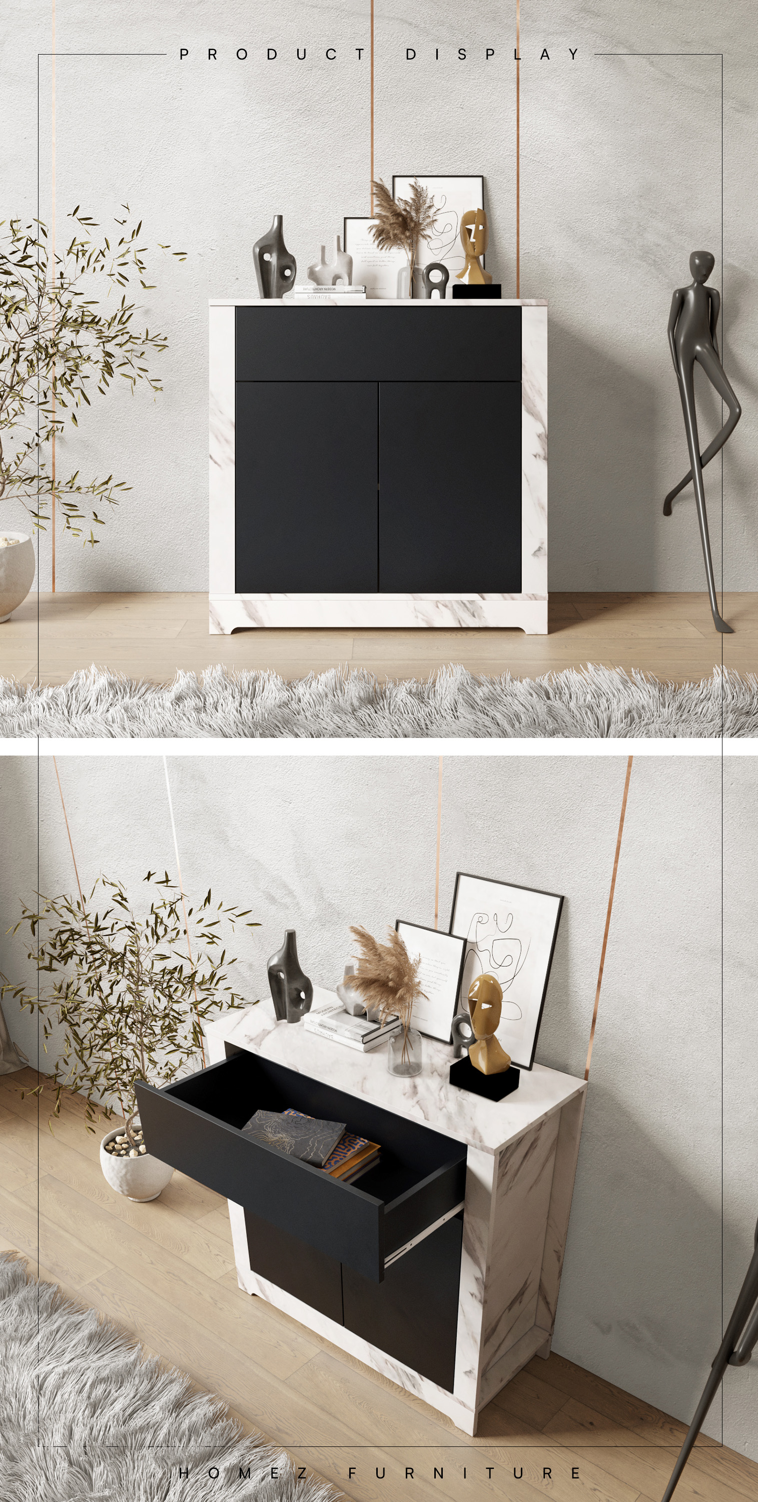 KitchenZ Sabah AURORA Series TV Cabinet Display Cabinet Coffee Table ...