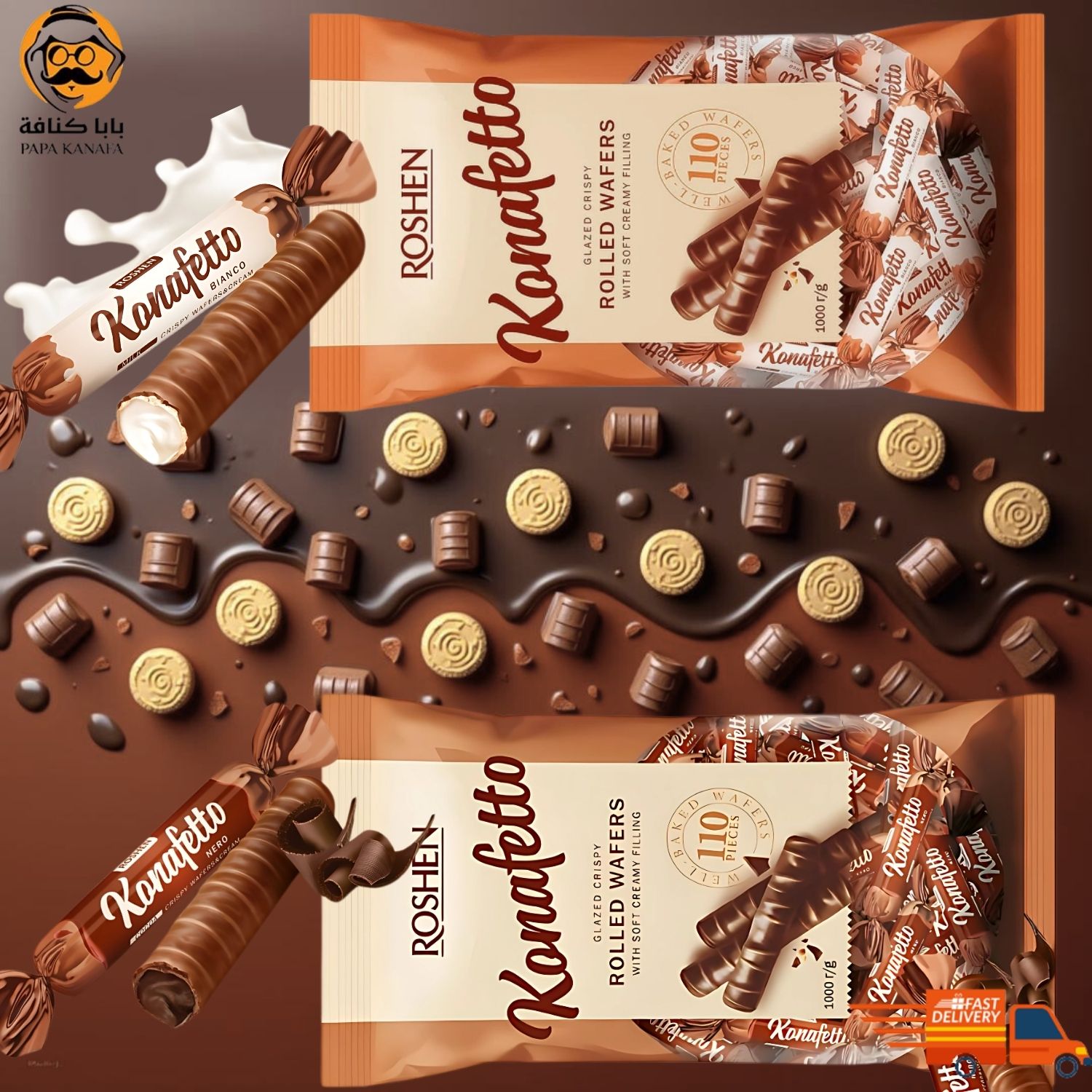 Roshen Konafetto – Milk Chocolate Wafer | Cocoa & Milk | Premium Crispy ...