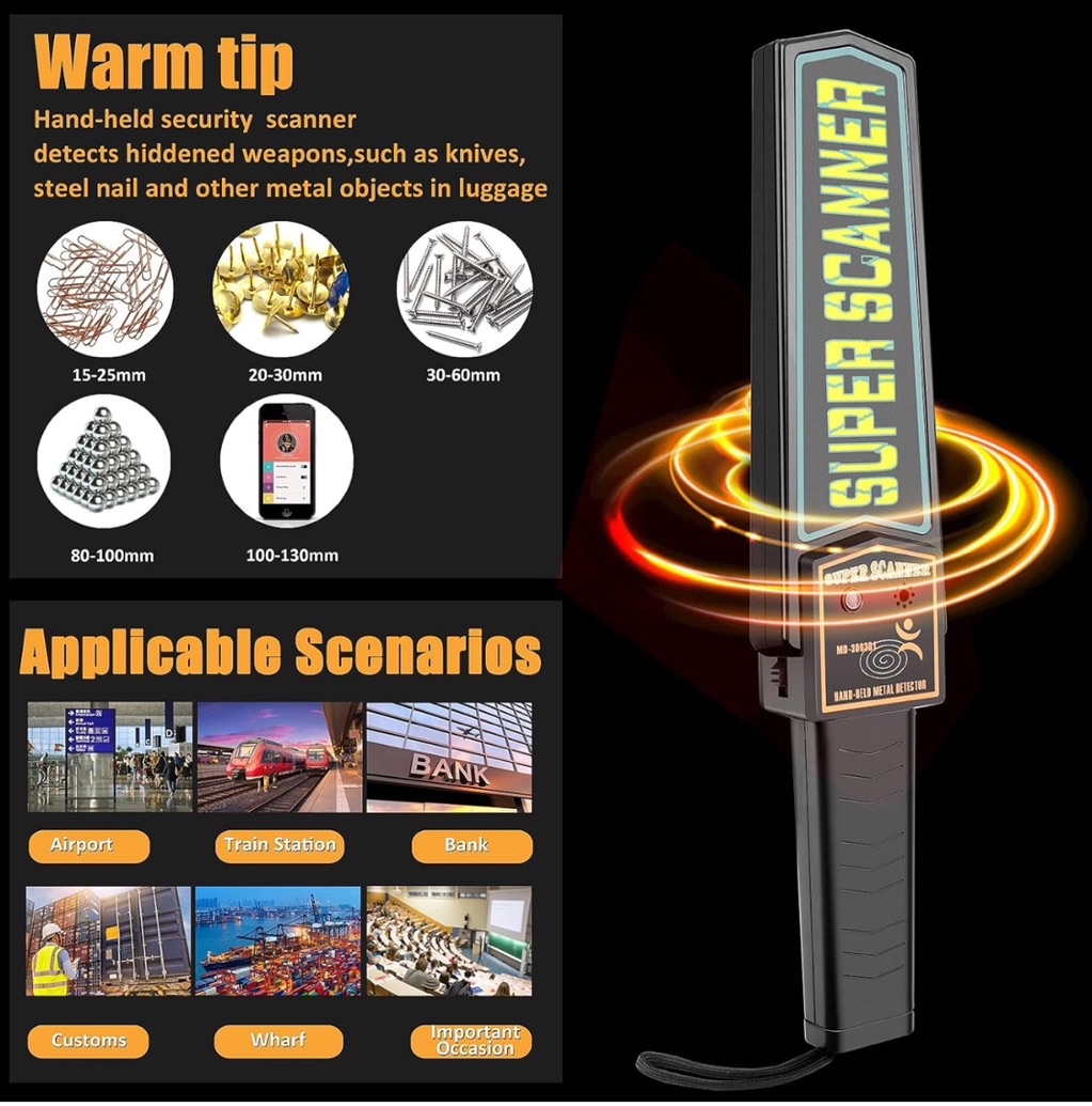 【Super Scanner】High Sensitivity Metal Detector Scanners Portable ...