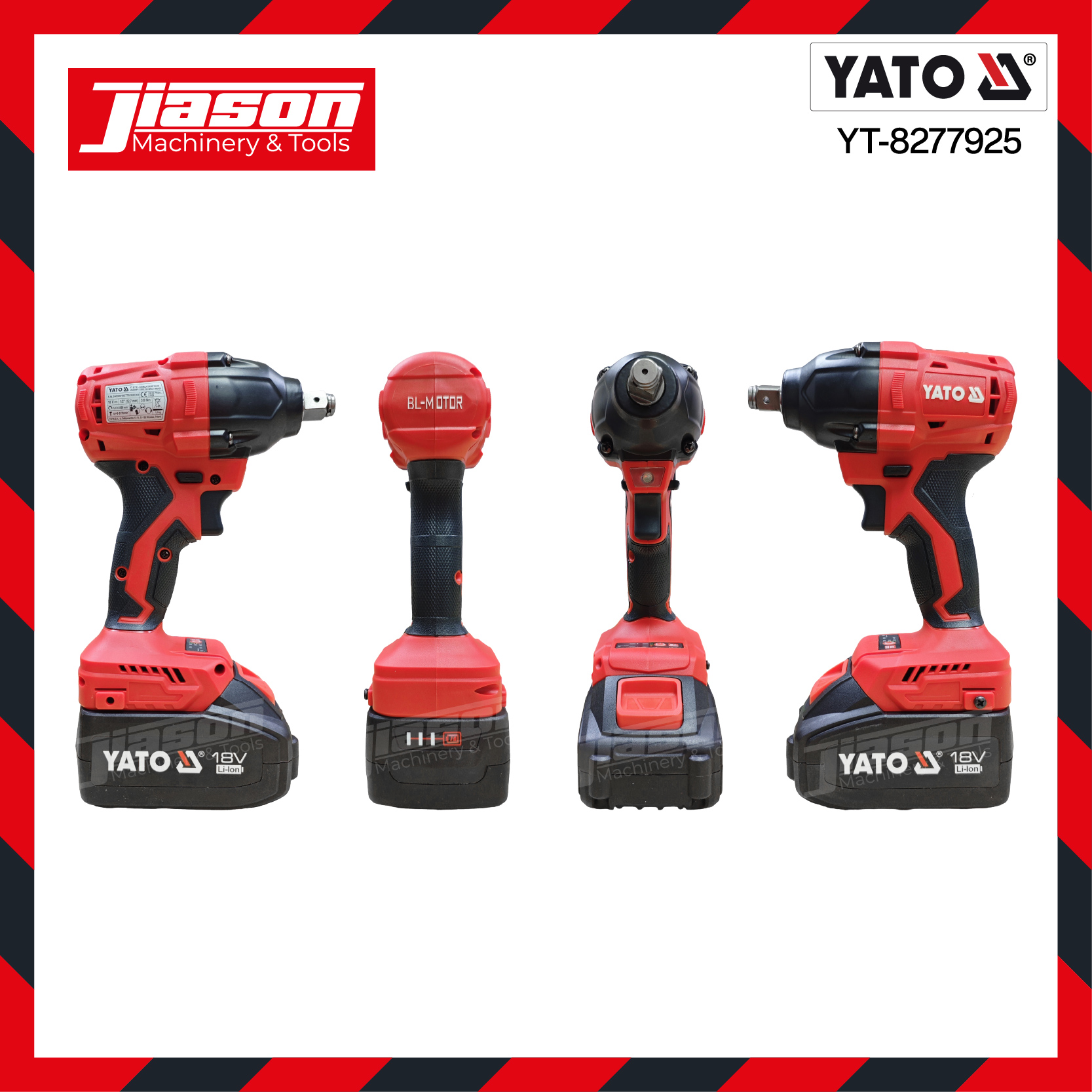 YATO YT-8277925 / YT8277925 18V 350NM Brushless Cordless Impact Wrench ...