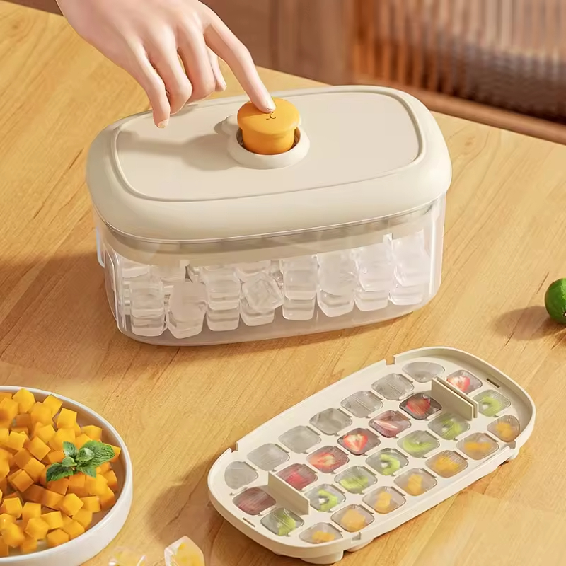 Mold Ais Tekan Bentuk Bear 56 Ice Cubes Maker Box Auto Release Ice Tray ...