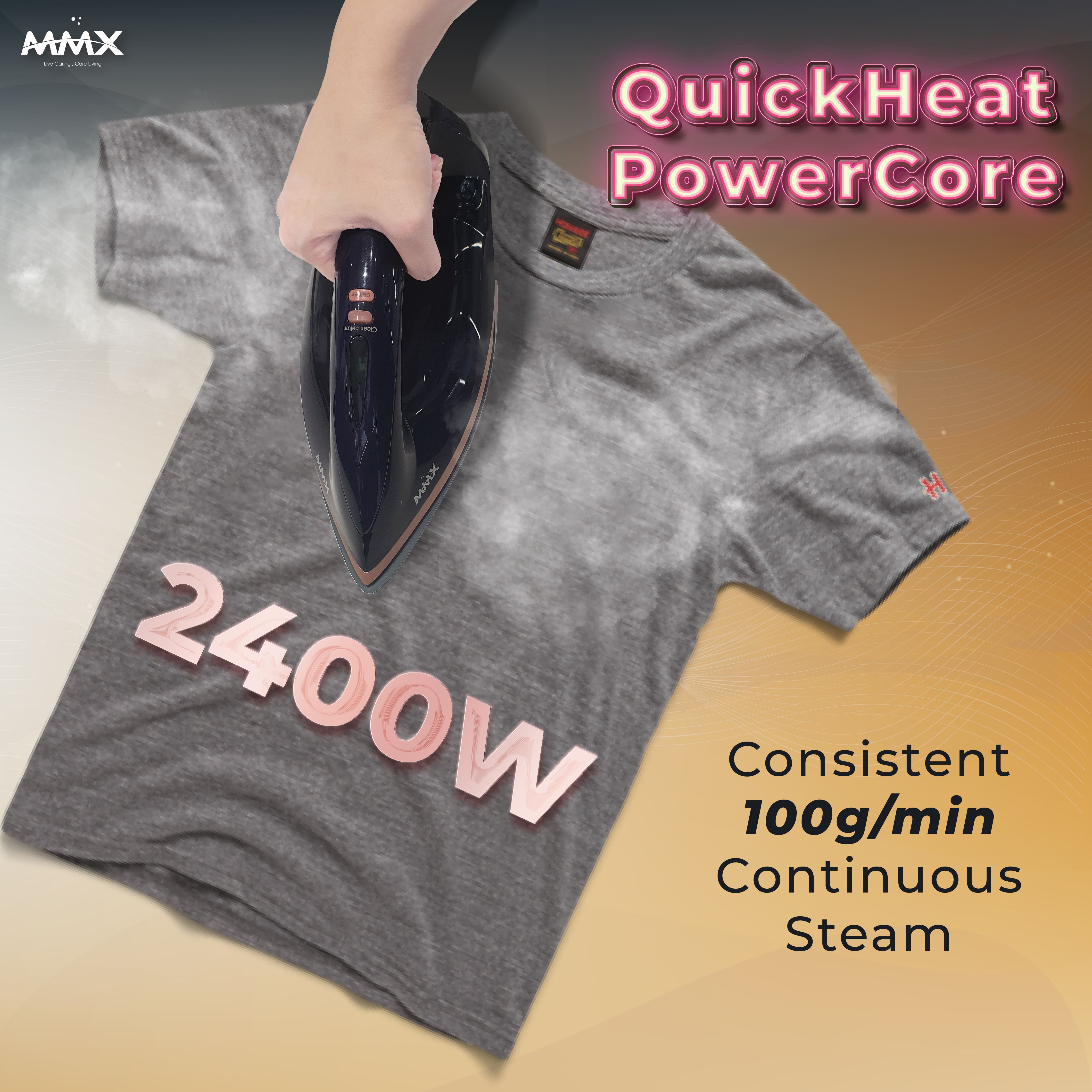 [TempGuard ZeroBurn Technology] MMX SteamXpert 9007G: 2400W 6-Bar 300g ...