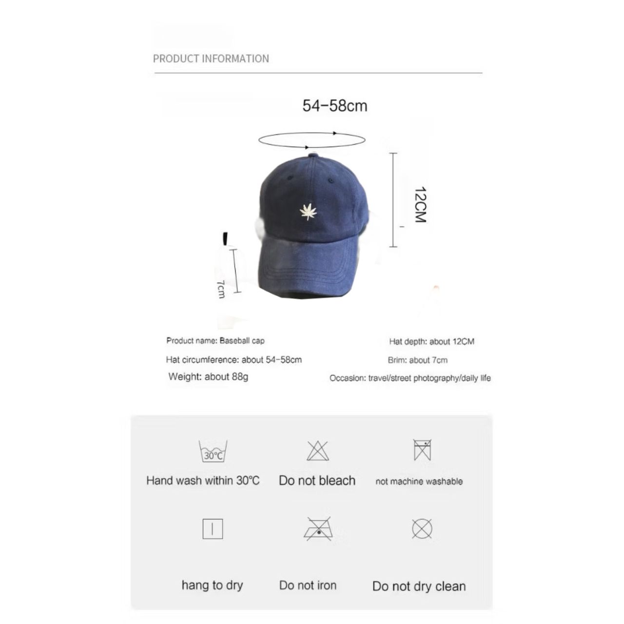 Stok Sedia Ada Cap Unisex Korean Maple Lucky Logo Casual Outdoor Cap ...