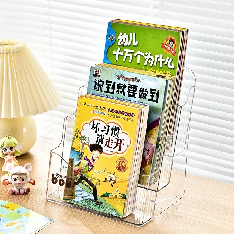 Book Holder Brochure Display Stand or Wall Mount 3 Tier Magazine Holder ...