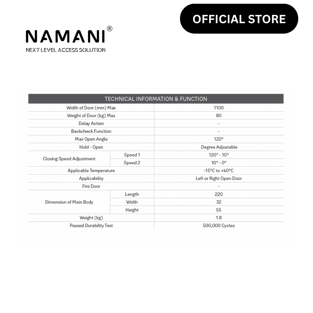 ST Guchi Heavy Duty 80kg Overhead Hold-Open Concealed Door Closer SGDC-93 (Limited Stock ...
