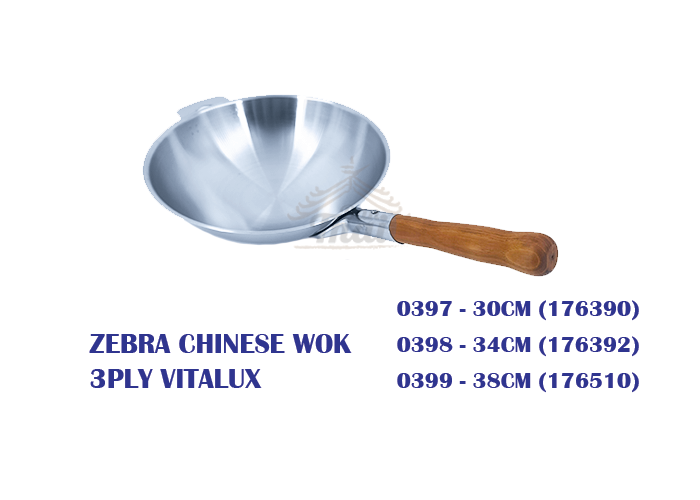 ZEBRA STAINLESS STEEL CHINESE WOK 3PLY VITALUX 30CM/34CM/38CM - ZEBRA ...
