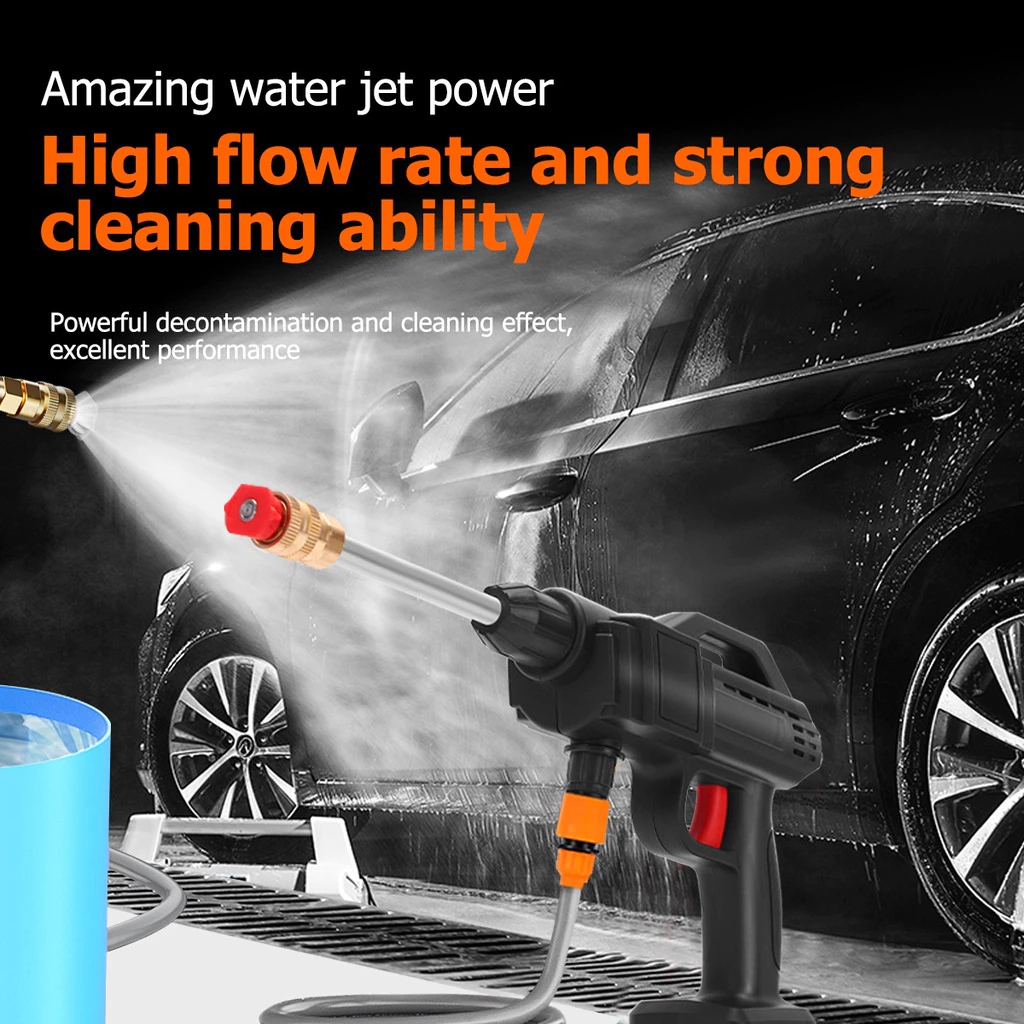Rechargeable 1800W 12000mAh Cordless Water Jet Car Wash High Pressure ...