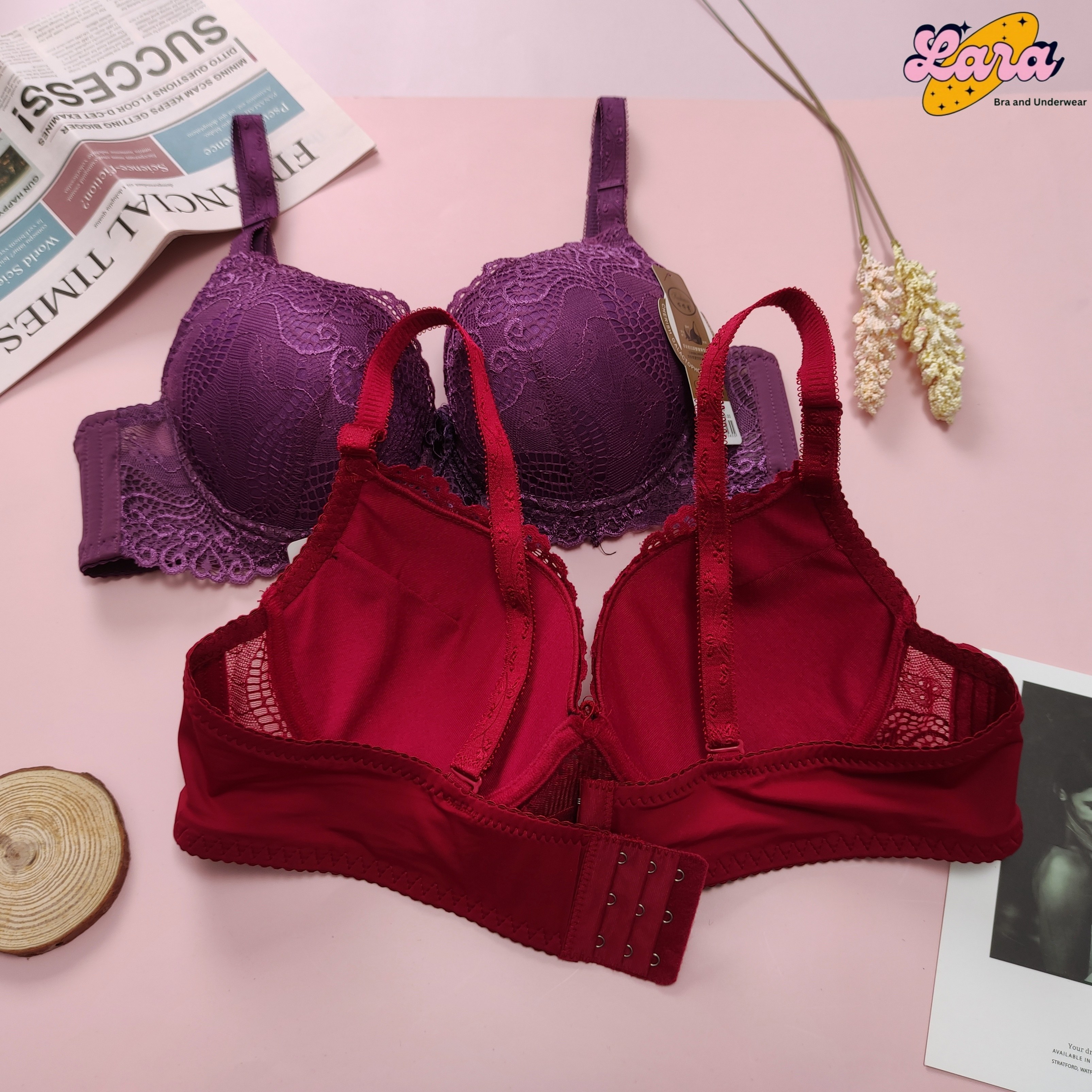 [Lara Lingerie] Bra Women Wired Lace Plus Size Baju Dalam Wanita ...