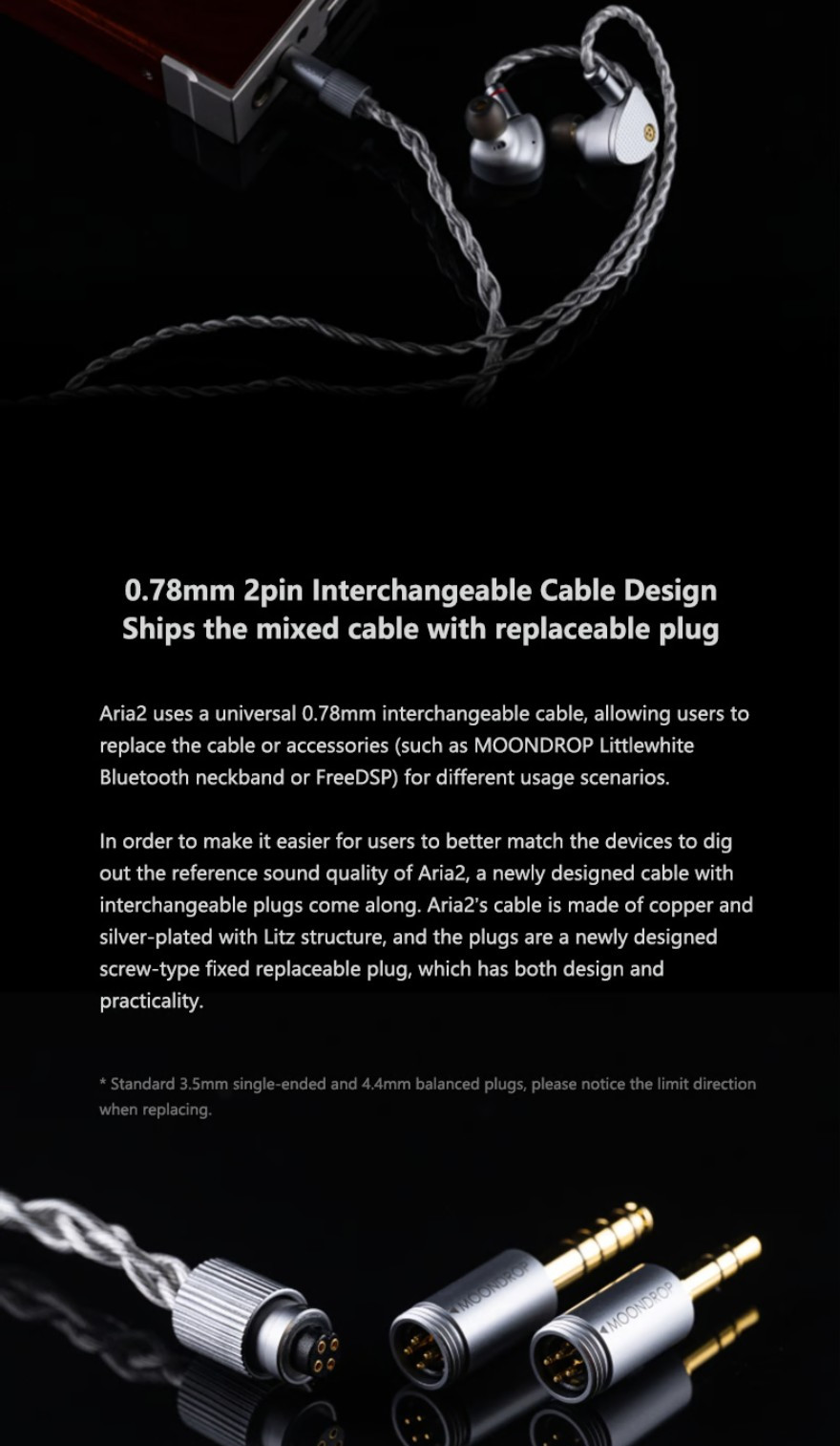 Moondrop ARIA 2 Patented Dynamic Driver Full-Field Hi-Fi IEM Ceramic ...