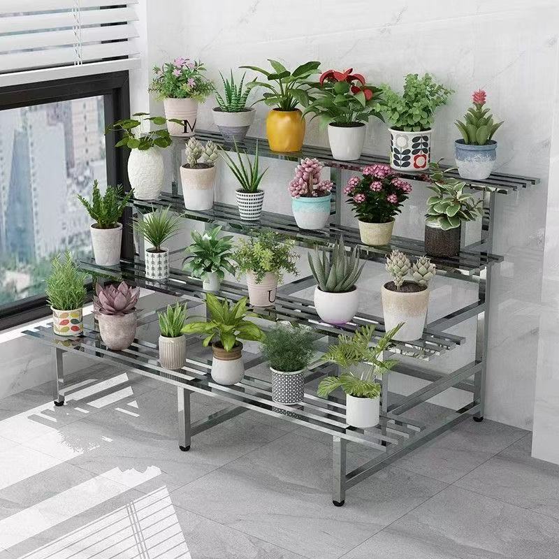 Garden Rack Ladder Rack Rak Stainless Steel Flower Rack Stand Outdoor ...