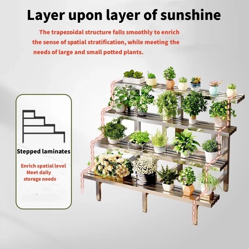 Stainless Steel Stand Flower Stand Garden Rack Ladder Rack Outdoor Rak ...