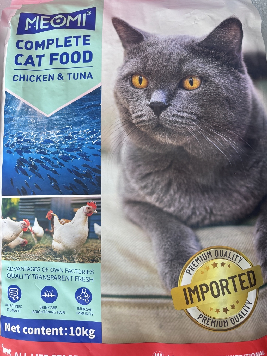 MEOMI Premium Quality Complete Cat Food Chicken & Tuna 10kg | Shopee ...