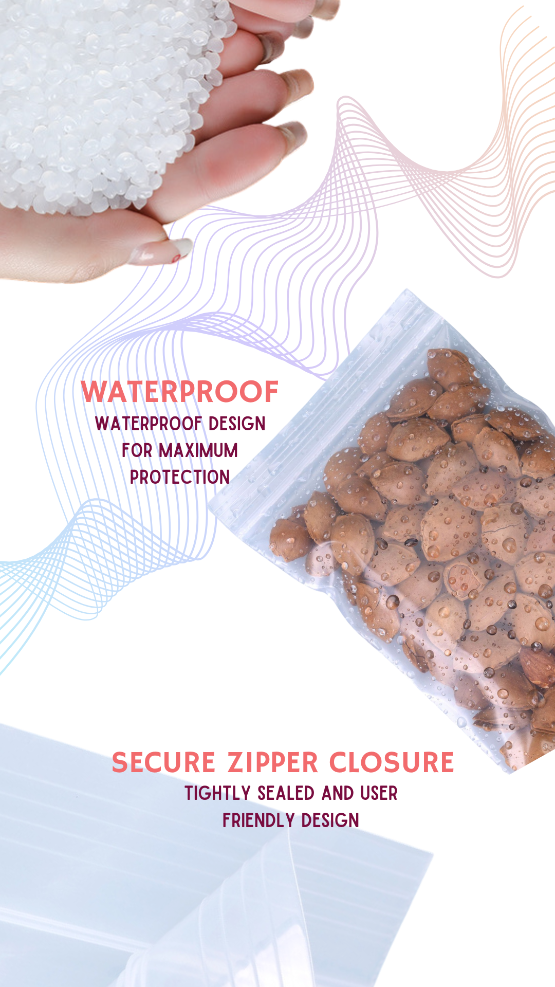 Zip Lock Plastic Bag Food Plastic Bag Self Seal Kitchen Storage Zipper ...