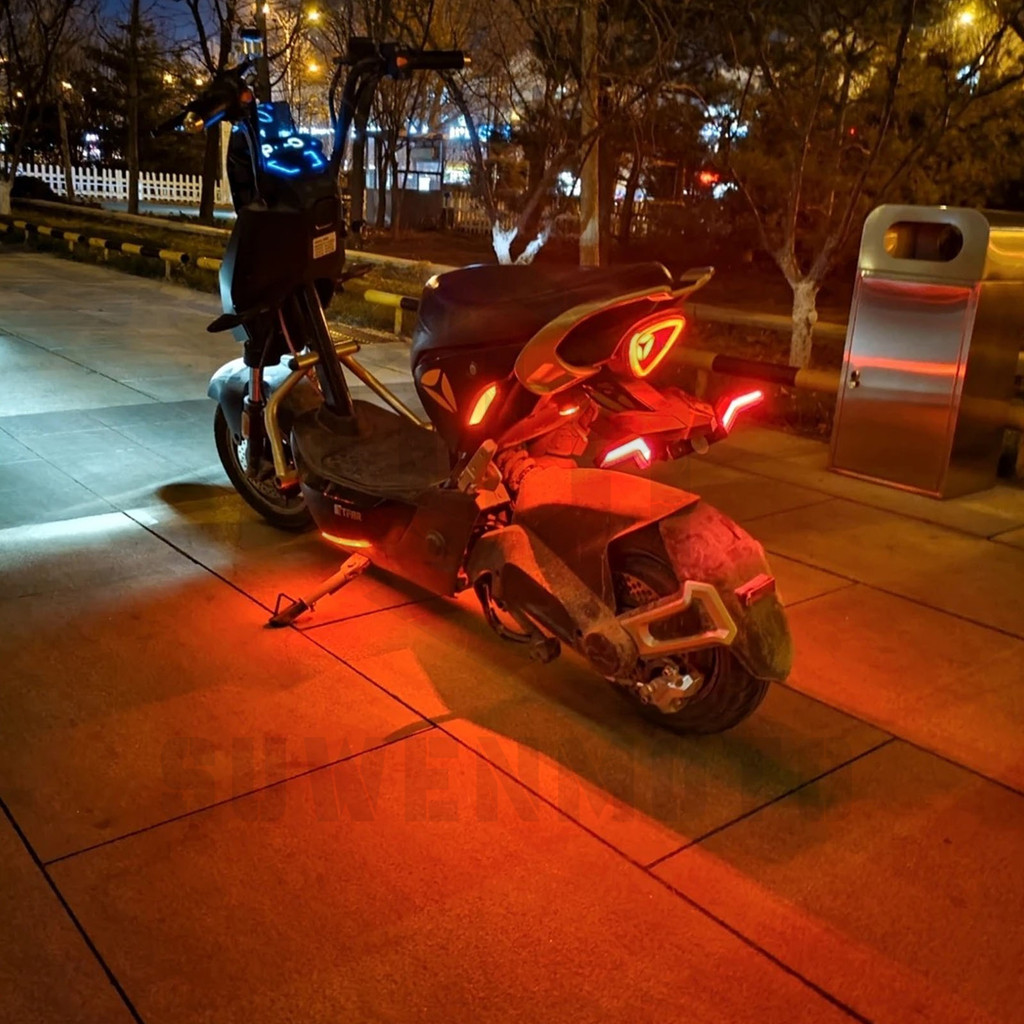 Motorcycle Strobe RGB Tail Lights Wireless Remote Control LED Flash ...