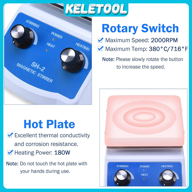 Heating Magnetic Stirrer Hot Plate 2000mL Lab Stirrer Mixer with Stir ...