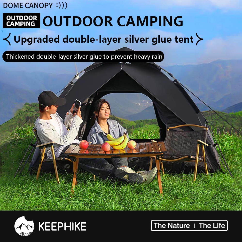 KEEPHIKE Tent Outdoor Portable Folding Camping Overnight Rainproof ...