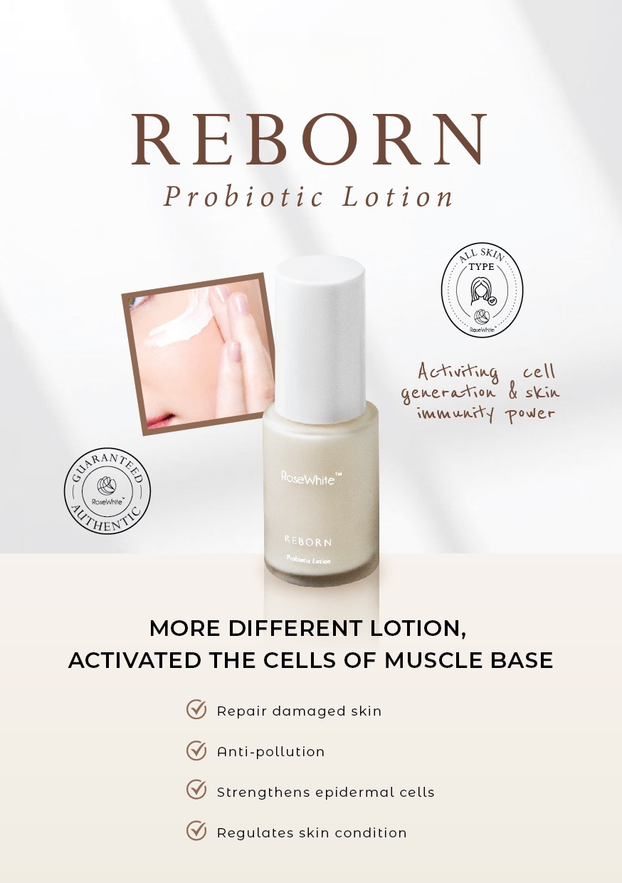 Rosewhite Reborn Probiotic Lotion Facial Moisturizer (30ml) | Shopee ...
