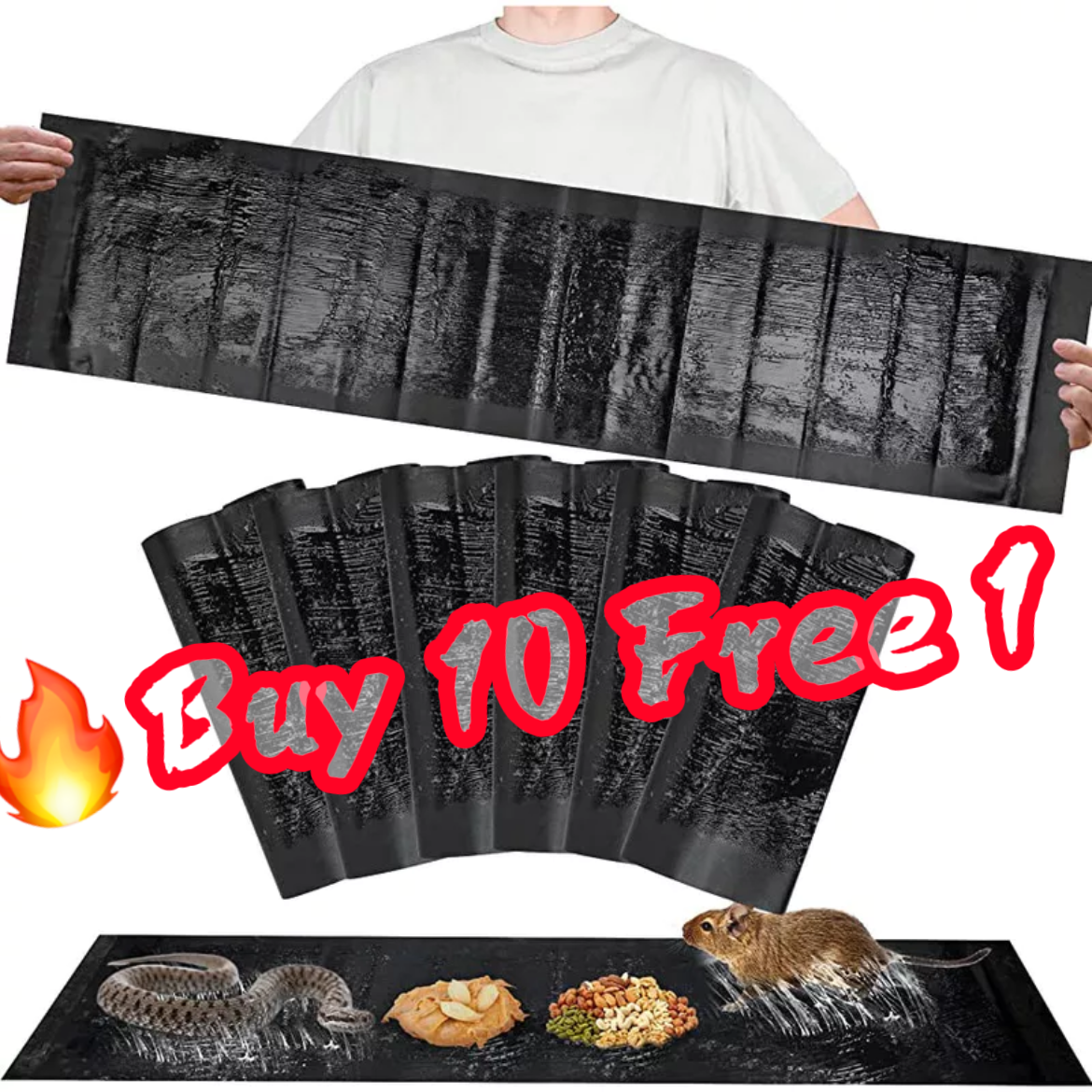 🎁BUY 10 FREE 1🎁Gam tikus Big Sticky Mice Glue Trap High Effective Mouse ...