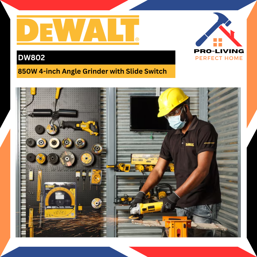 DEWALT DW802 850W 4-inch Pengisar Sudut / 850W 4-inch Angle Grinder ...