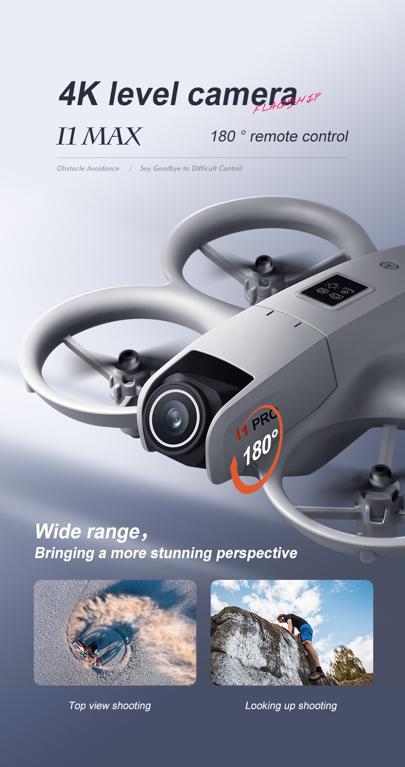 i1PRO 180° adjustable dual camera drone headless one-key mode ...