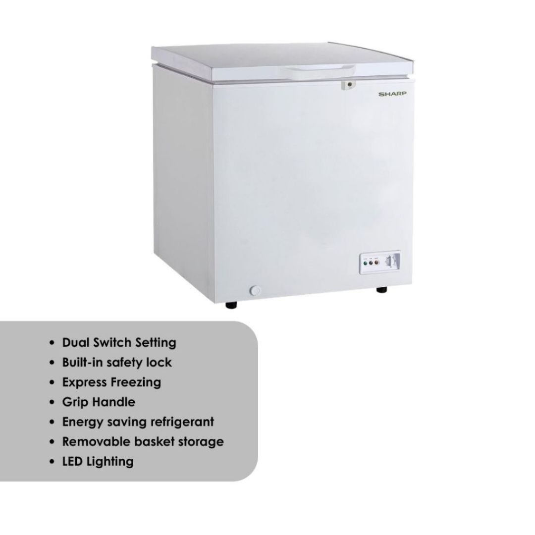 Sharp Peti Sejuk Beku - Chest Freezer With Lock And LED Light (160 L ...