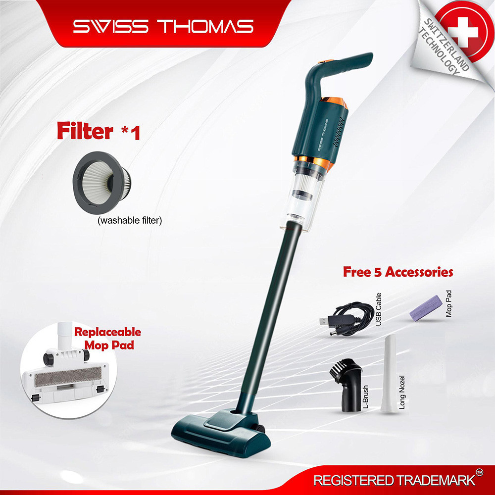 Swiss Thomas Cordless Handheld Vacuum Cleaner with Mop Pad ...