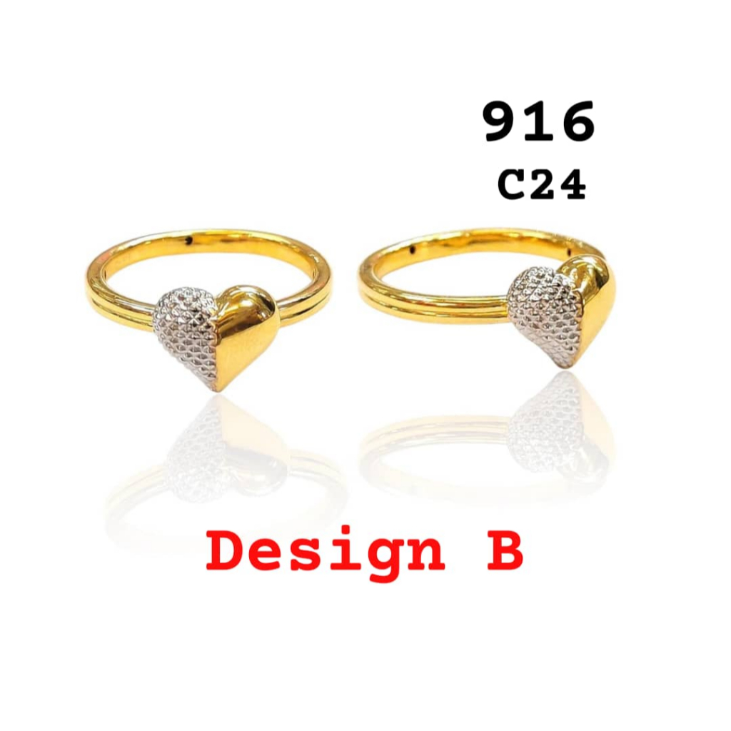 Wing Sing Cincin Lovely Two Side Gemok Gemuk Tulen Emas 916 5G / 916 Gold Love Pong Viral ...