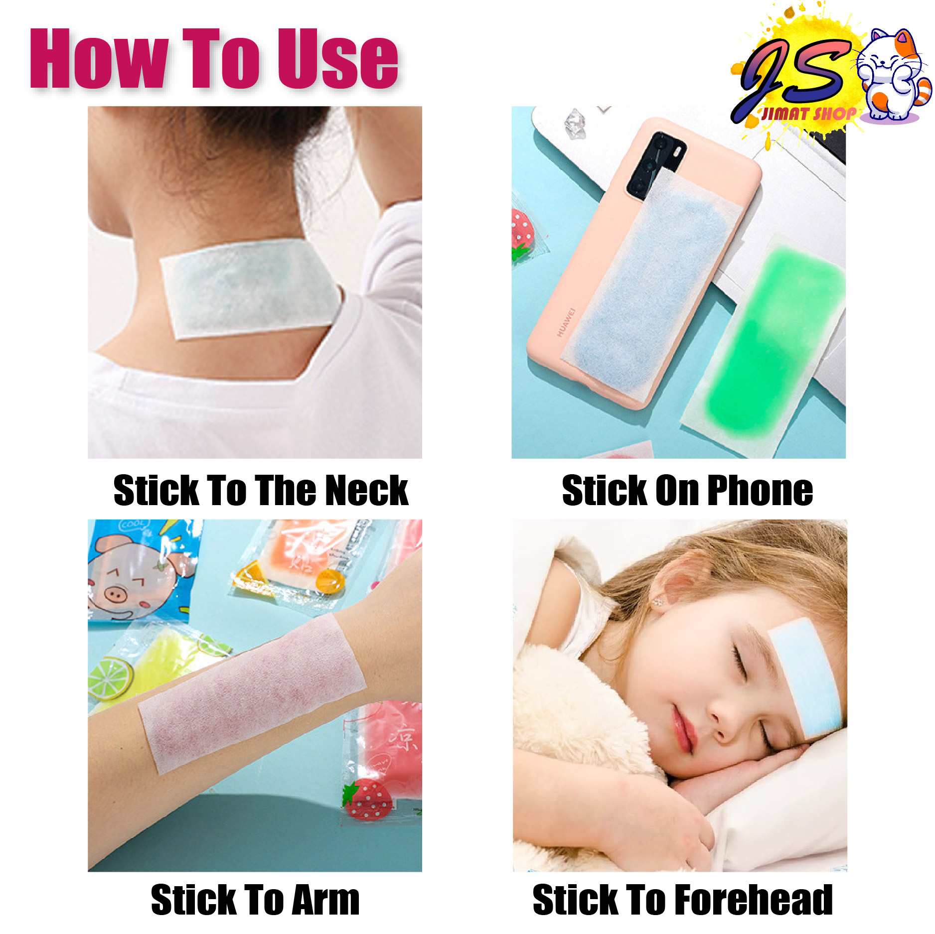 2pcFever Cooling Gel Patch Cool Fever Patch Migraine Headache Pad ...