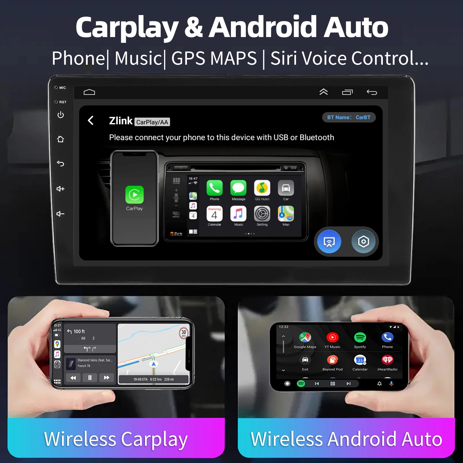 👍Dual Fan Car Android player Radio 7/9/10 inch 8+64G radio kereta ...