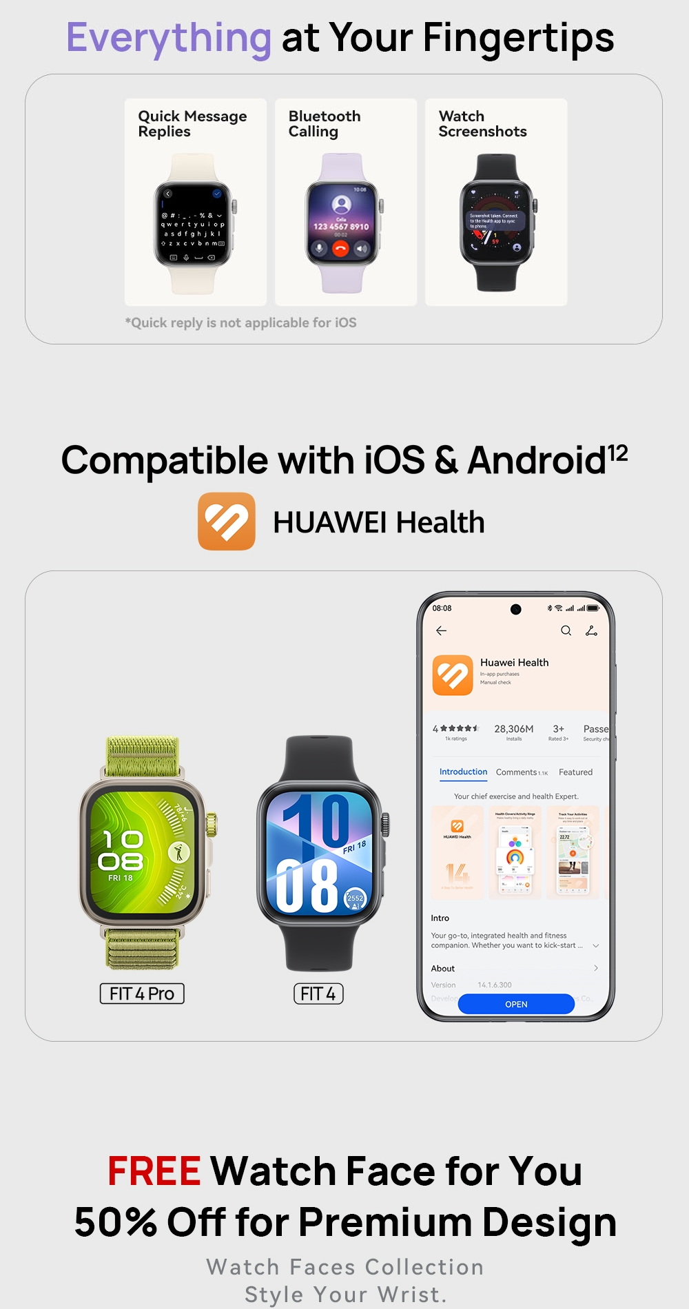 HUAWEI WATCH FIT 4 Series Smartwatch | Pro-Level Outdoor Sports** | ECG ...