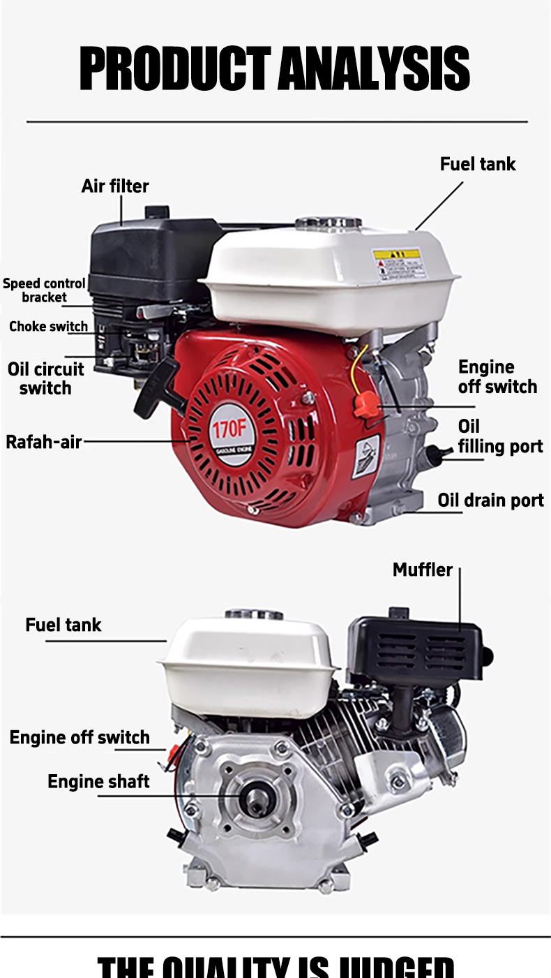 Gasoline 7.5HP Petrol Engine | 19mm Key Type | Heavy Duty Gasoline Engine | Japan Quality ...