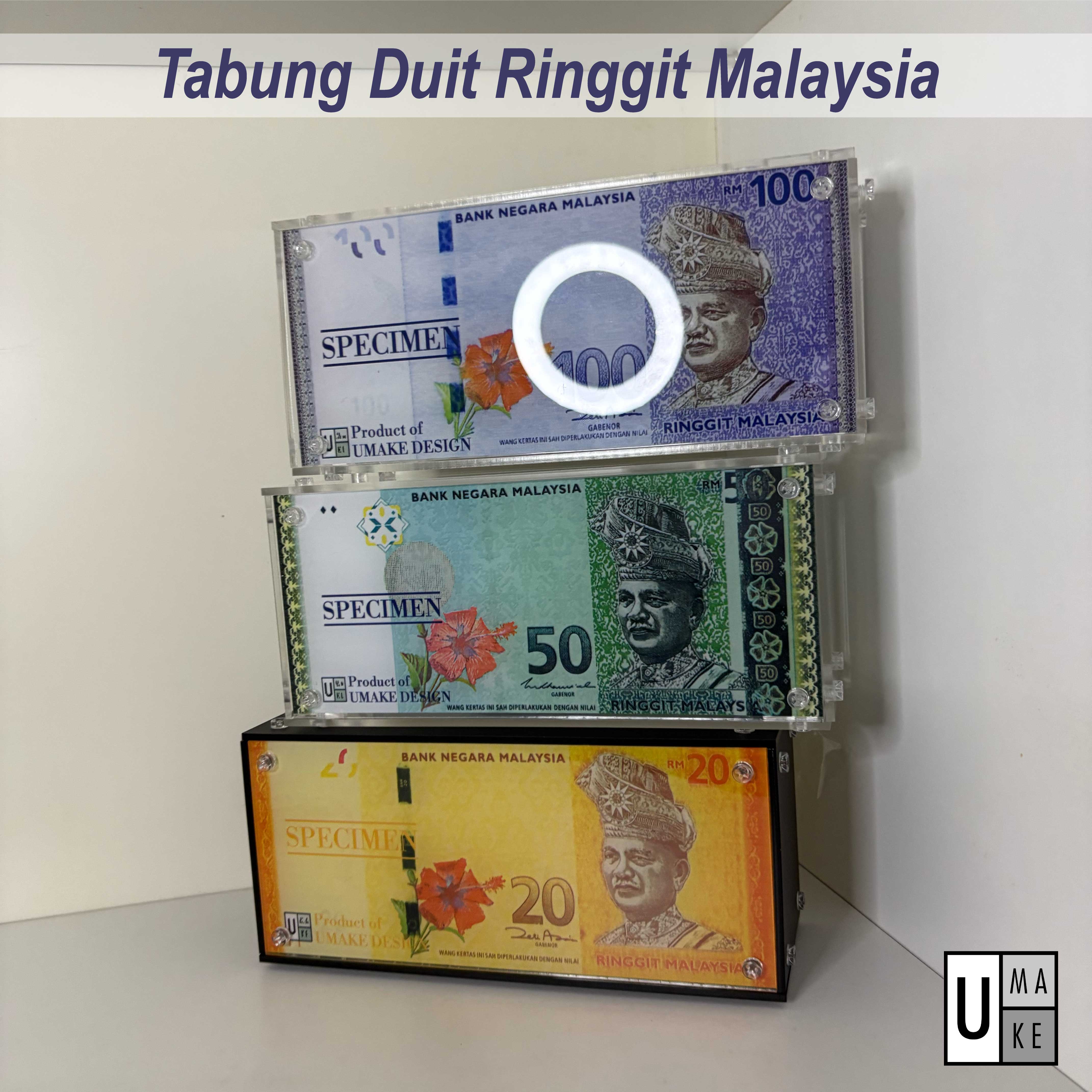 UMAKE Kotak Tabung Duit Ringgit Malaysia Viral Money design saving Box ...