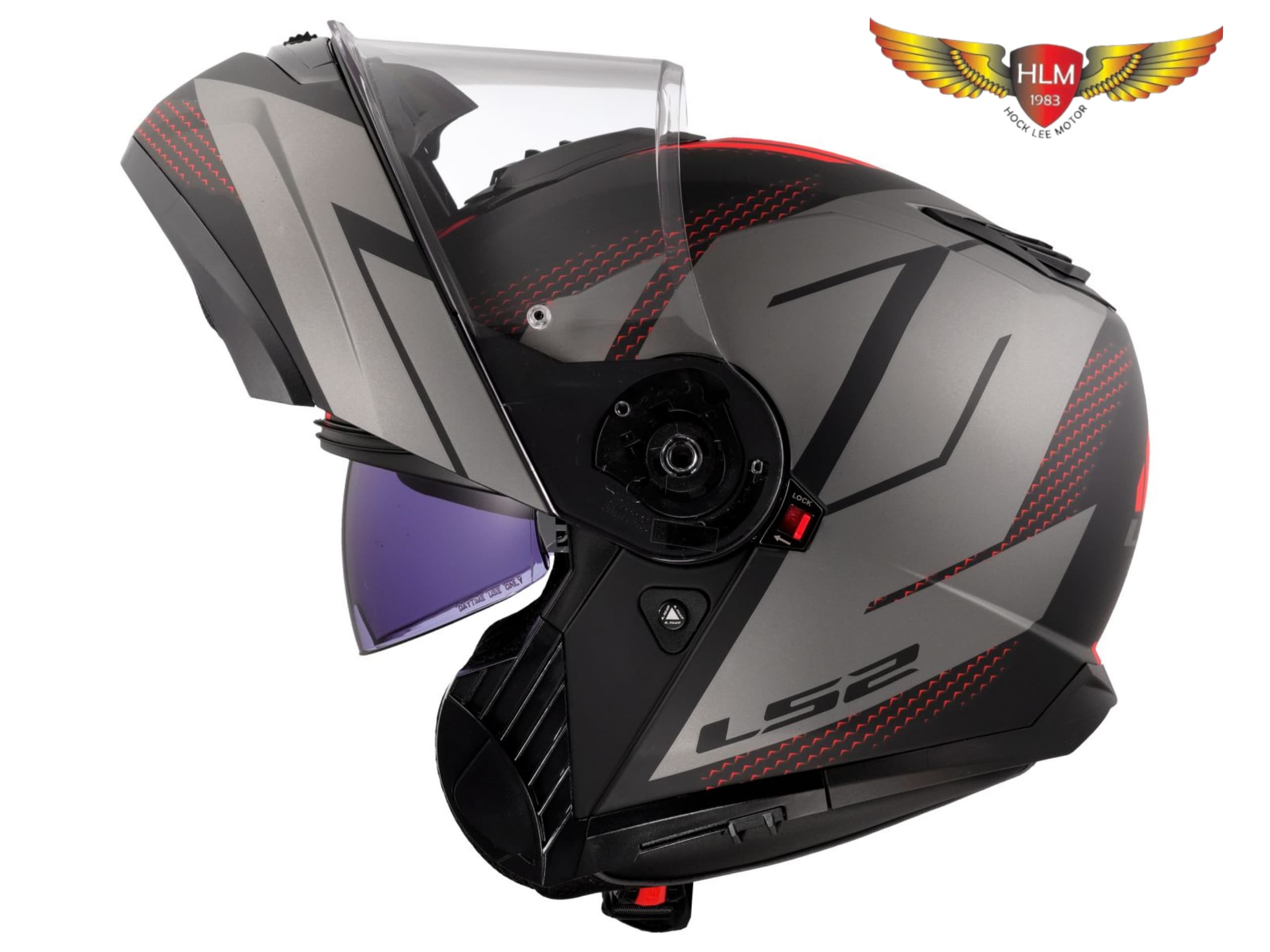LS2 FF908 STROBE II CODE MATT BLACK GREY -06 MODULAR FIP UP HELMET ...