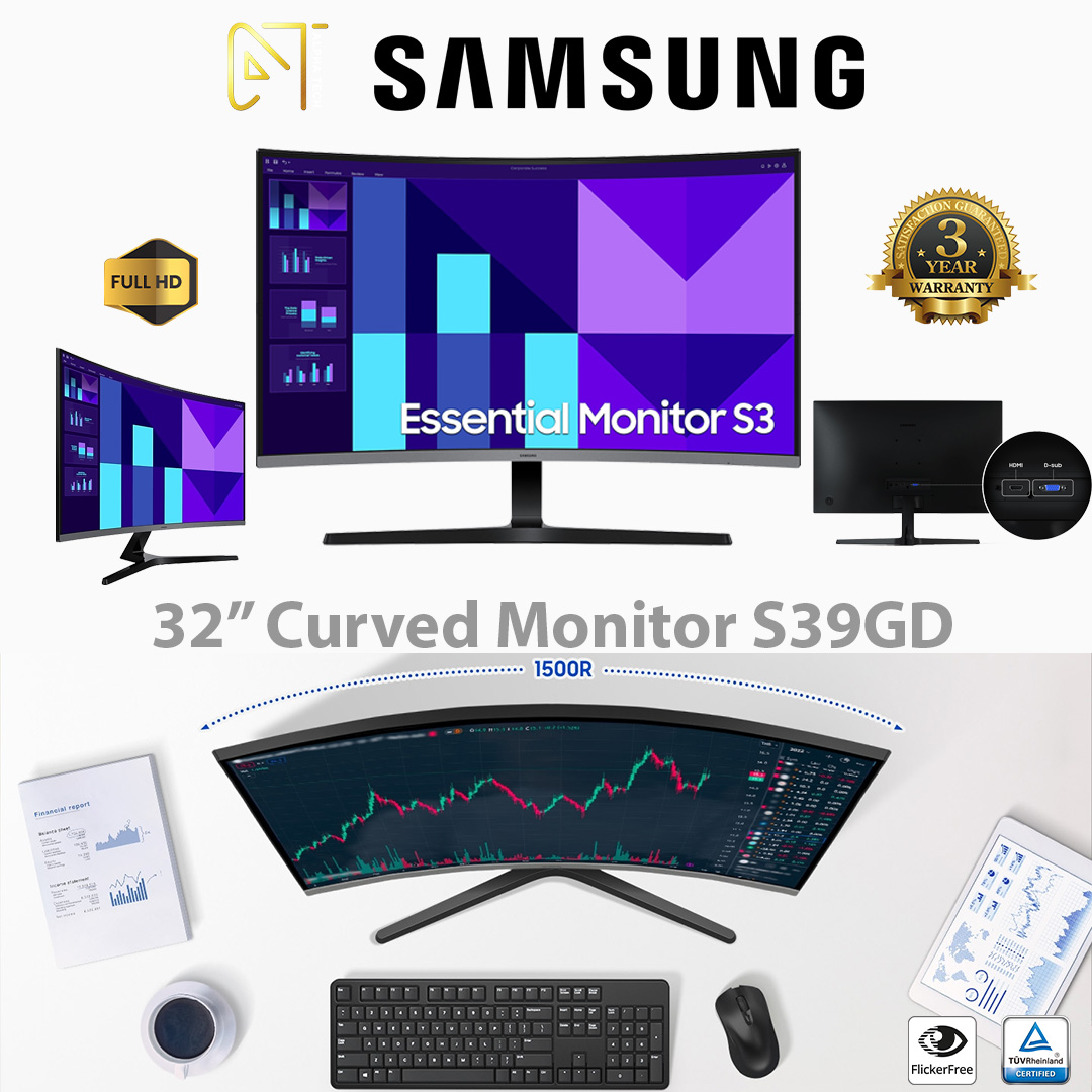Samsung 32" Curved Monitor S3 S39GD LS32D390GAEXXS - FHD | 1500R ...