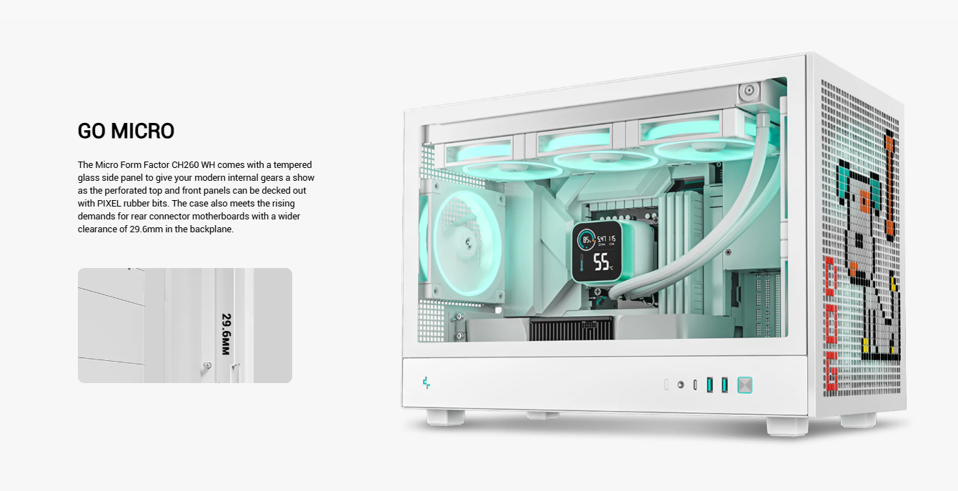 DEEPCOOL CH260 BLACK / WHITE Micro-ATX (mATX) PC Case | Shopee Malaysia