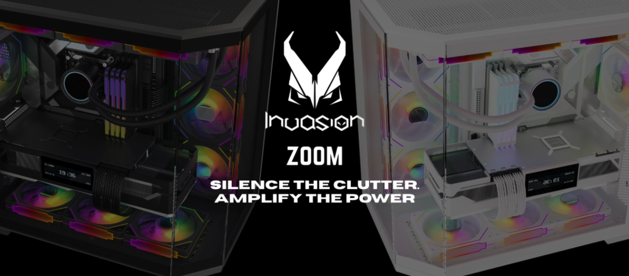 INVASION ZOOM BLACK / WHITE ATX (ATX) PC Case (7x Fans Included ...