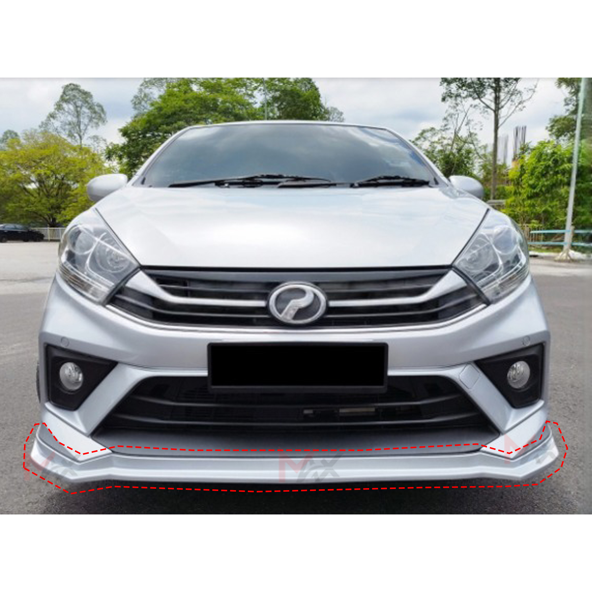 PERODUA AXIA 2020 R DESIGN V1 STYLE FRONT V LIP BUMPER LIP WITH PAINT ...