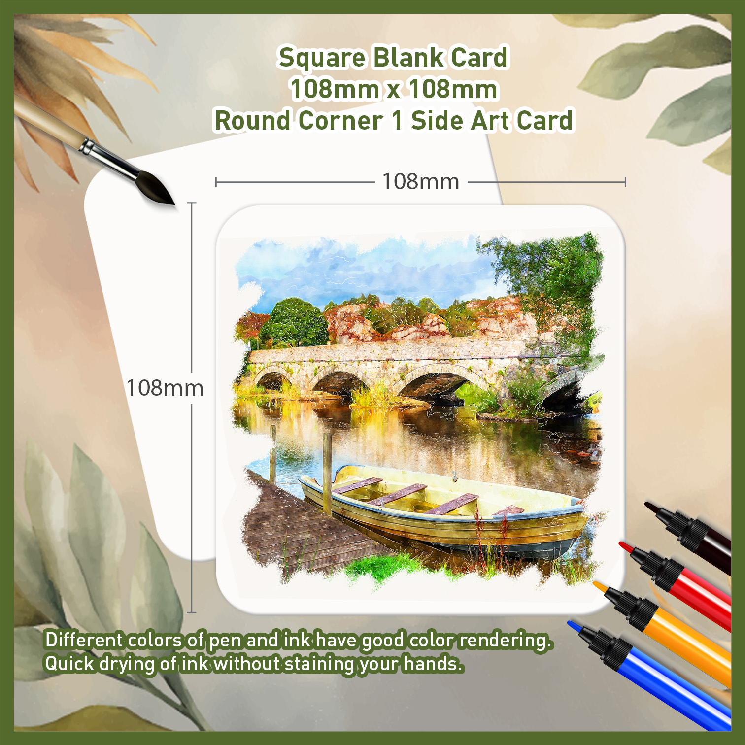 Square Blank Card Flash Card White Card Greeting Card Memo Card ...